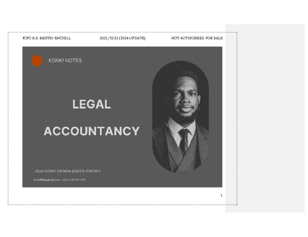 Legal Accountancy Overview: Key Concepts and Principles (2024) - Studocu