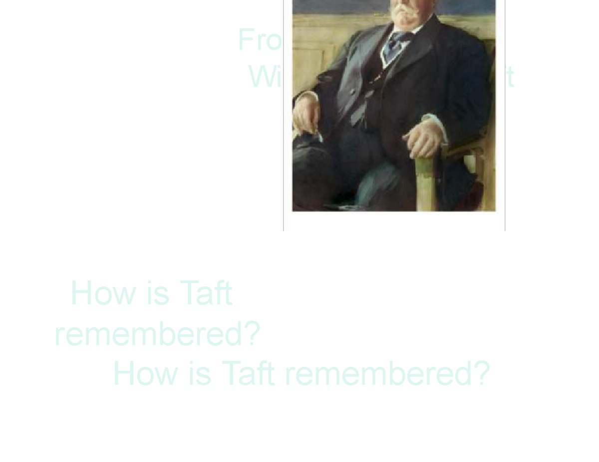 Taft vs. TR: Analyzing the Taft Presidency and Its Legacy (HIST 101 ...