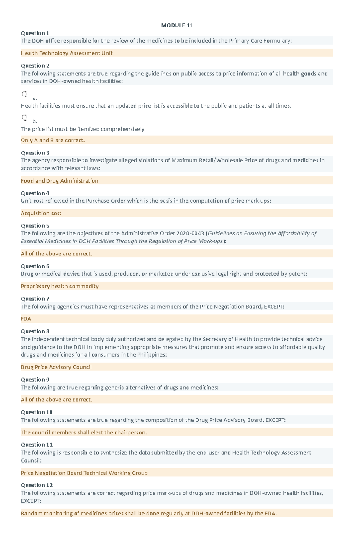 Module 11 - Overview of DOH Price Regulations and Health Commodities ...