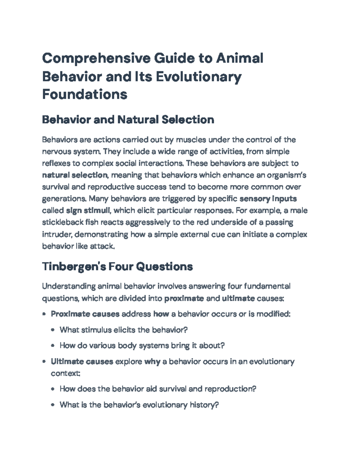 Comprehensive Guide to Animal Behavior and Evolutionary Mechanisms ...