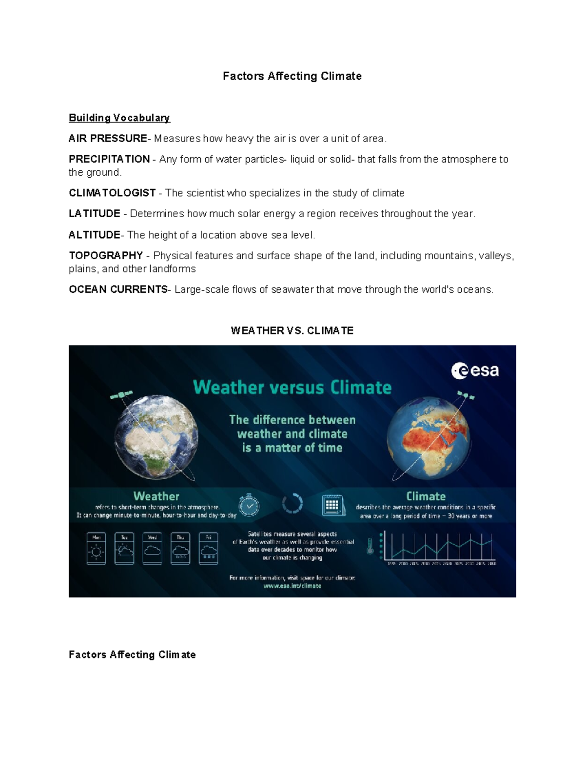 Factors Affecting Climate Lecture - Factors Affecting Climate Building ...