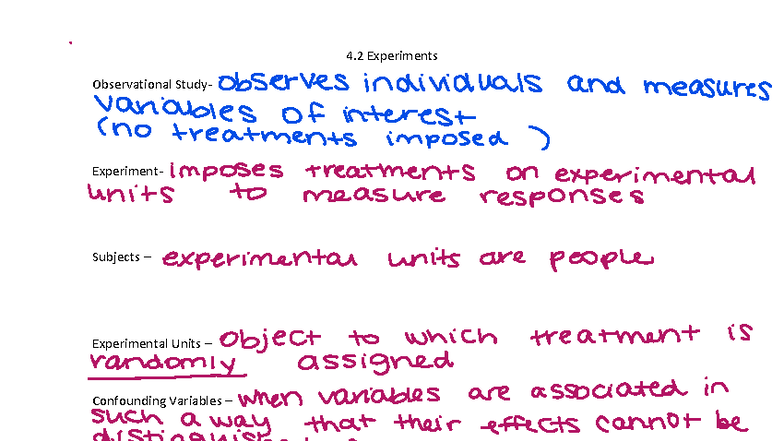 Experimental Design in Statistics: Observational vs. Experimental - Studocu
