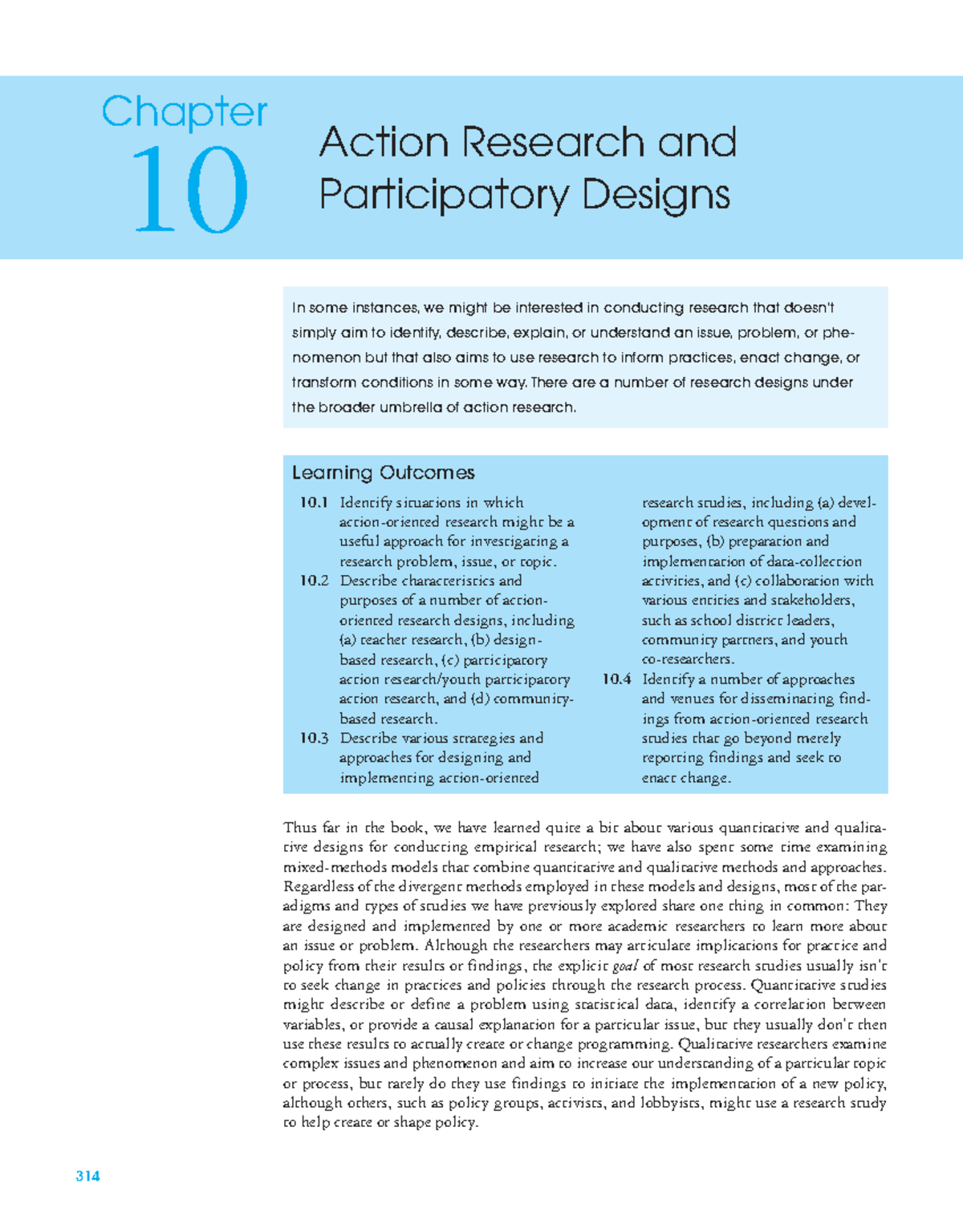 Chapter 10: Action Research & Participatory Designs in Education - Studocu
