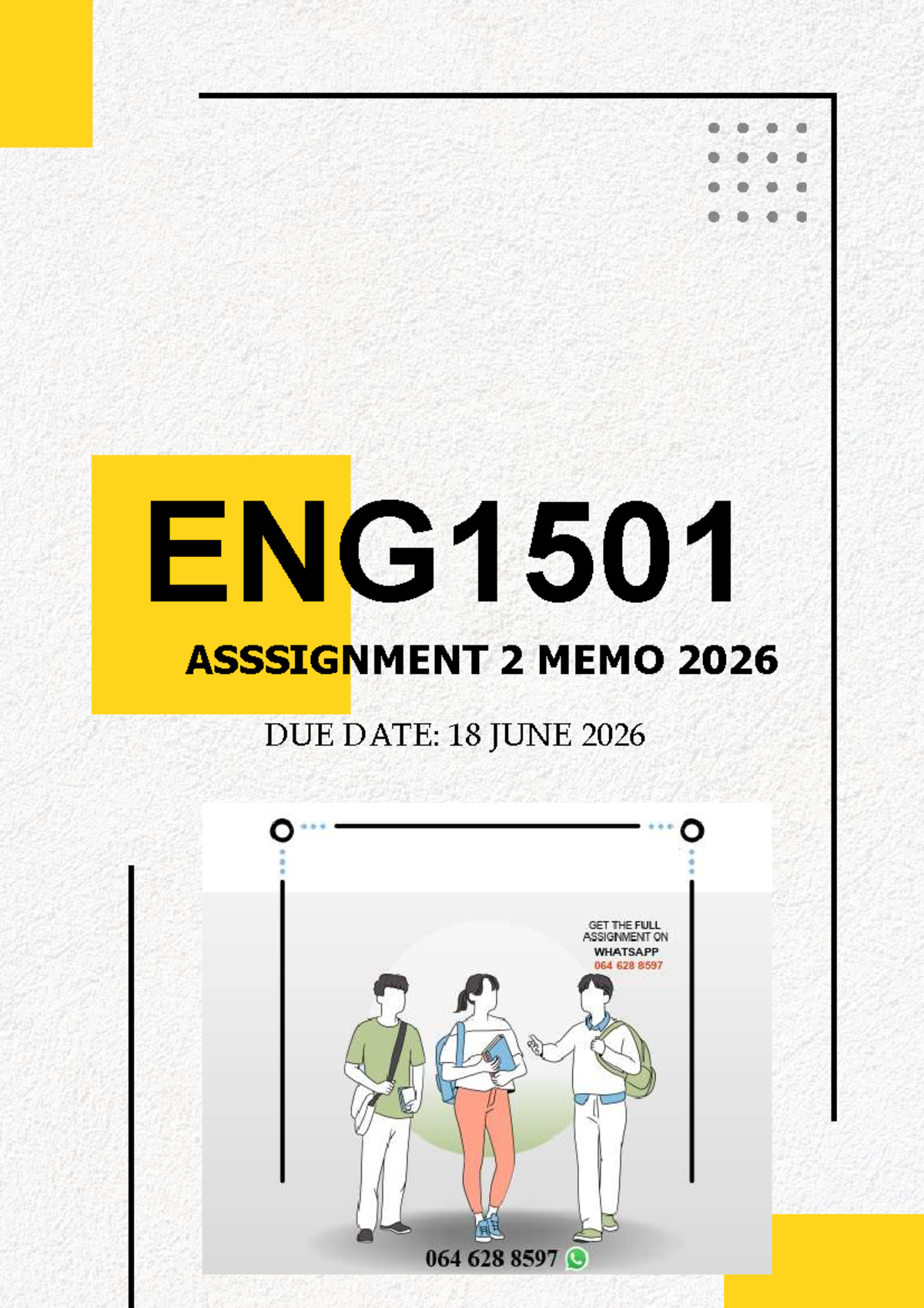 ENG1501 Assignment 2 Memo 2026: Analysis of Zibusiso's Growth - Studocu