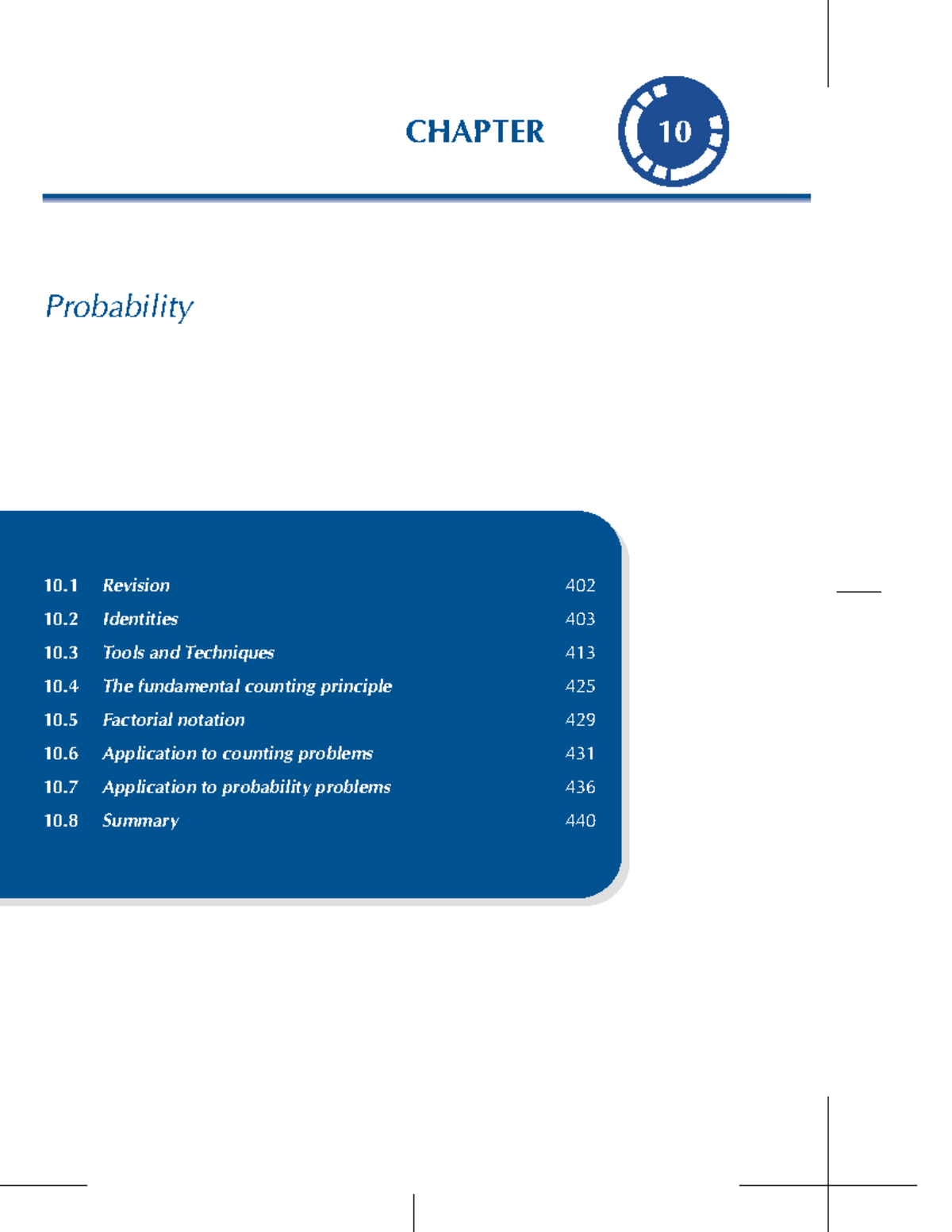 Probability Chapter 10: Revision, Identities, Tools & Techniques - Studocu