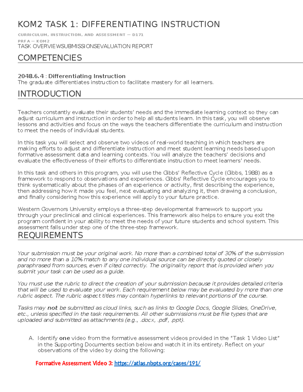 D171 KOM2 TASK 1 Differentiating Instruction - KOM2 TASK 1: DIFFERENTIATING INSTRUCTION ...
