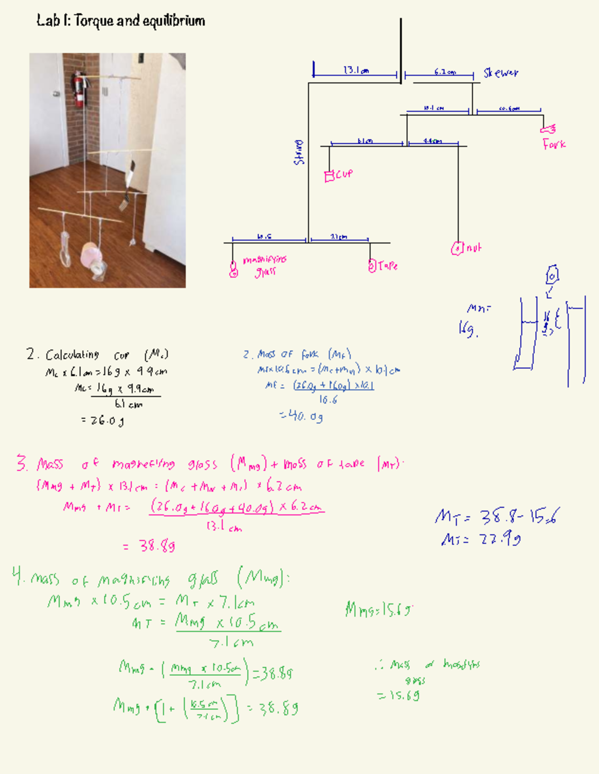 Lab 1: Torque and Equilibrium Analysis - Studocu