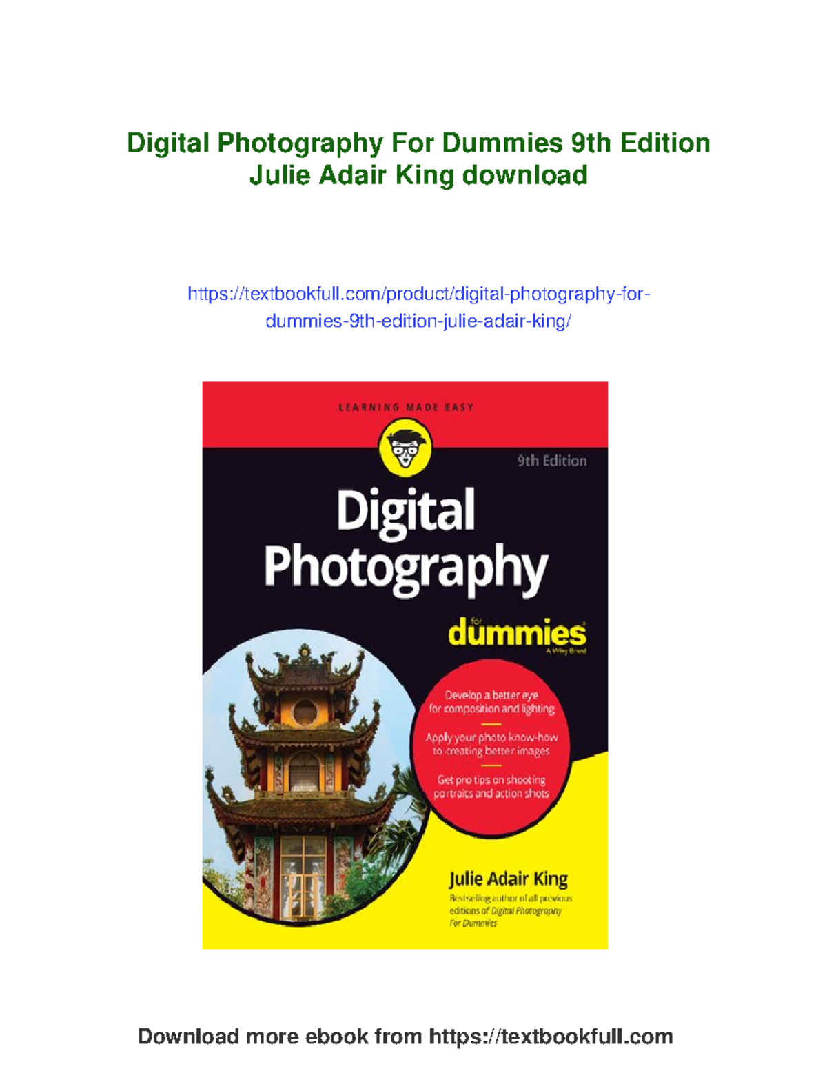 Digital Photography for Dummies 9th Edition: A Comprehensive Guide ...