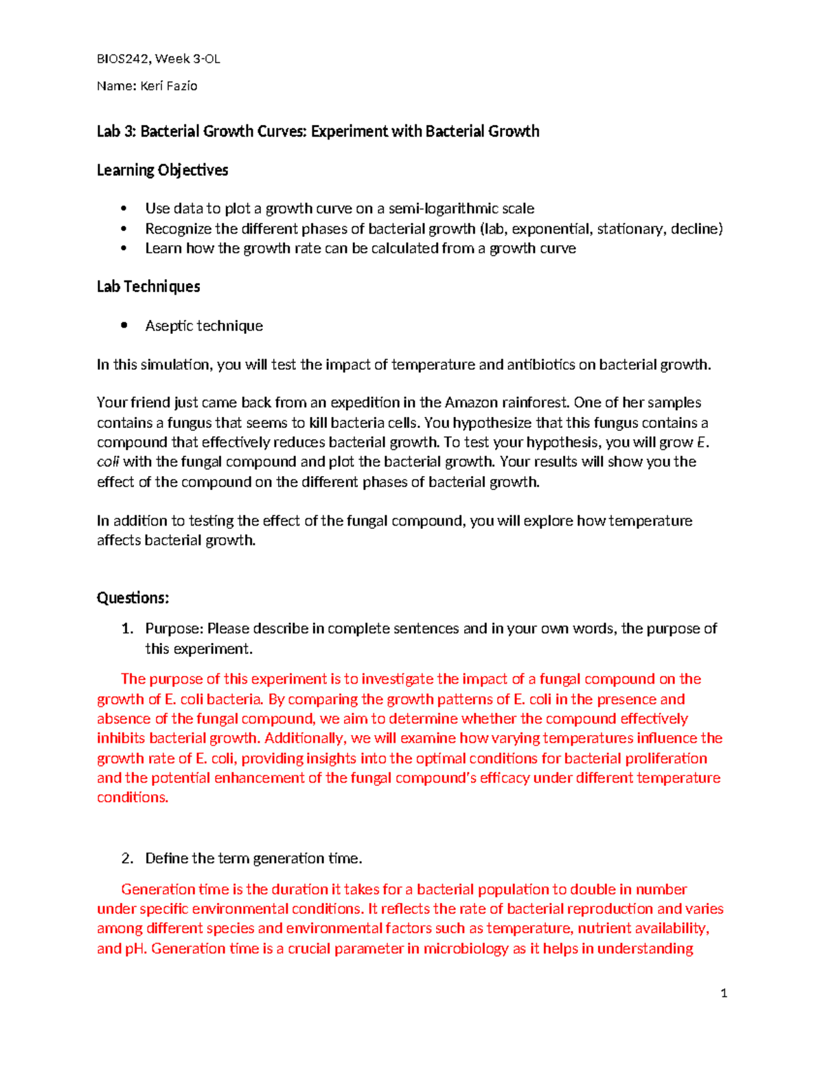 BIOS242 Lab 3: Exploring Bacterial Growth Curves and Variables - Studocu