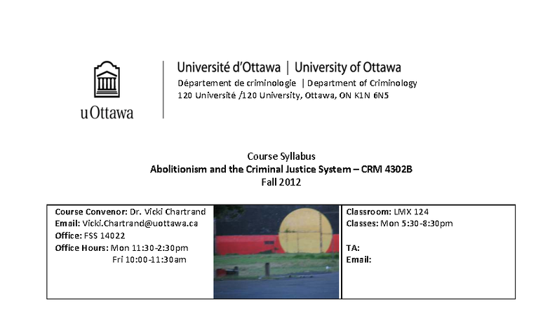 Abolitionism and the Criminal Justice System Syllabus CRM 4302B - Studocu