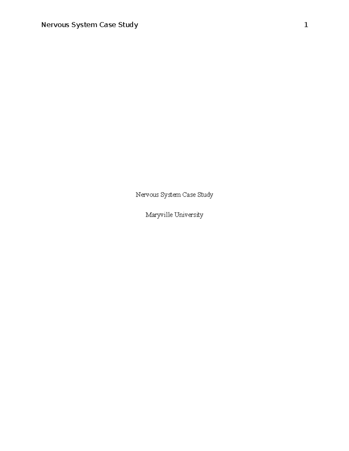 4.1 nervous system case study - Nervous System Case Study Maryville ...