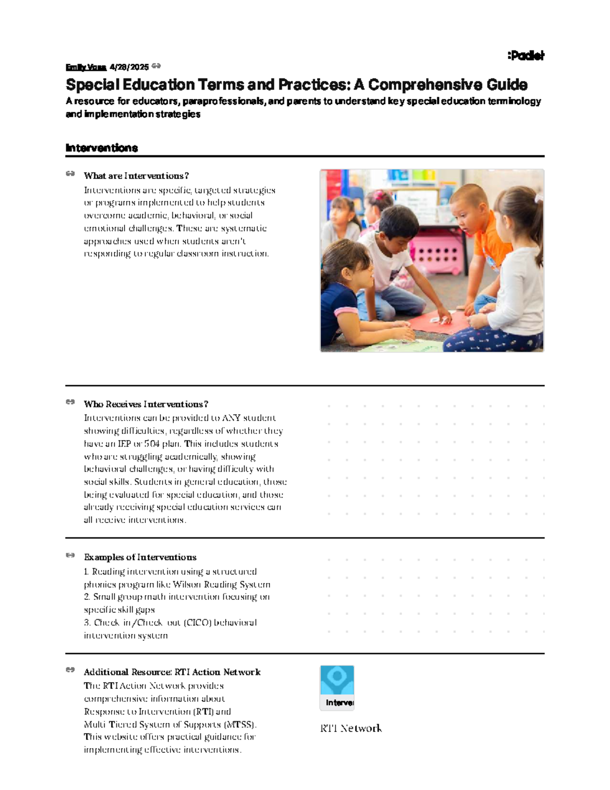 Padlet - Special Education Terms and Practices A Comprehensive Guide ...