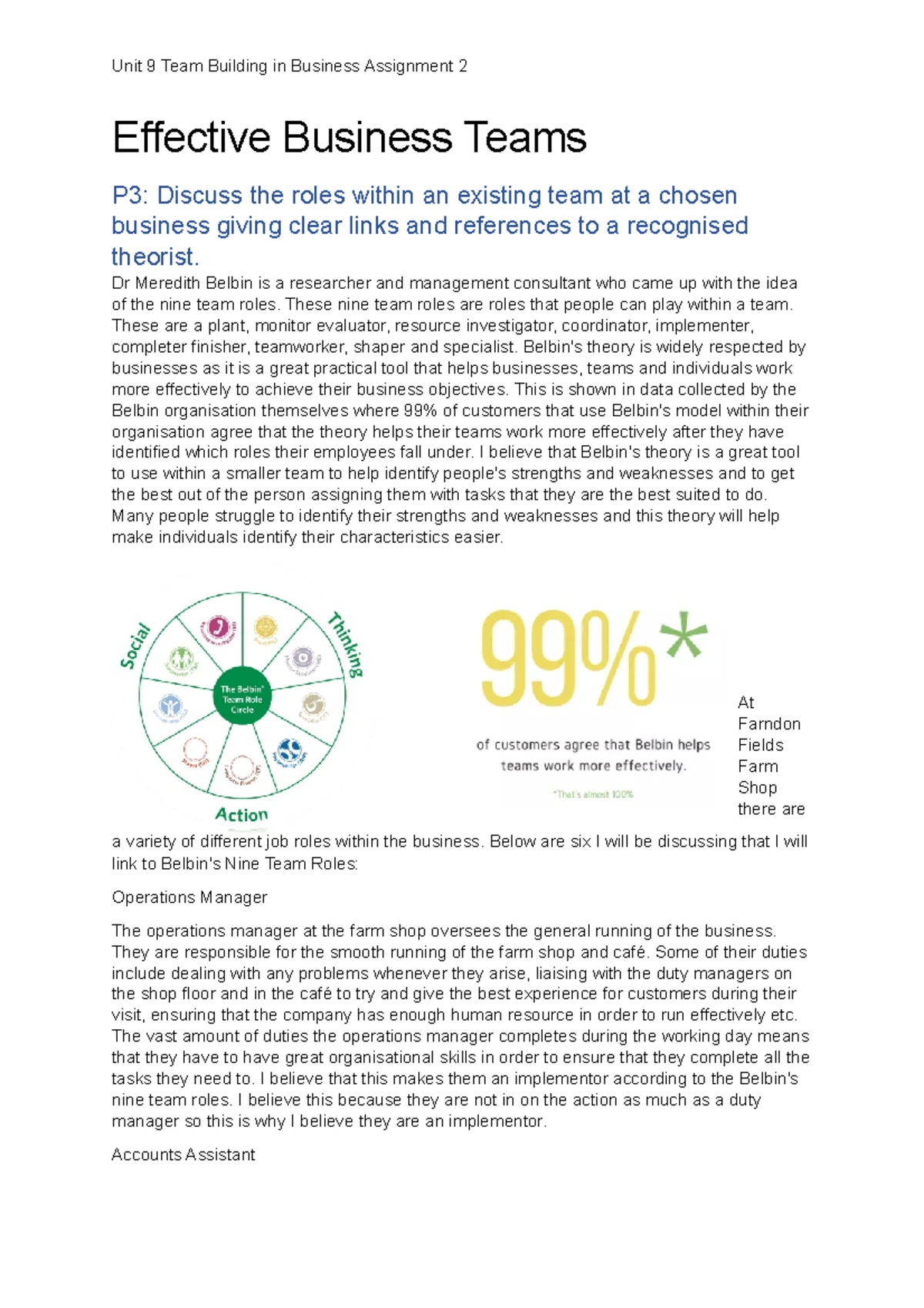 Unit 9 Assignment 2 Btec Business Coursework Effective Business Teams P3 Discuss The Roles