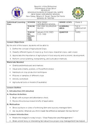 Tle 9 week 6 (2) quarter 3 - Republic of the Philippines Department of ...