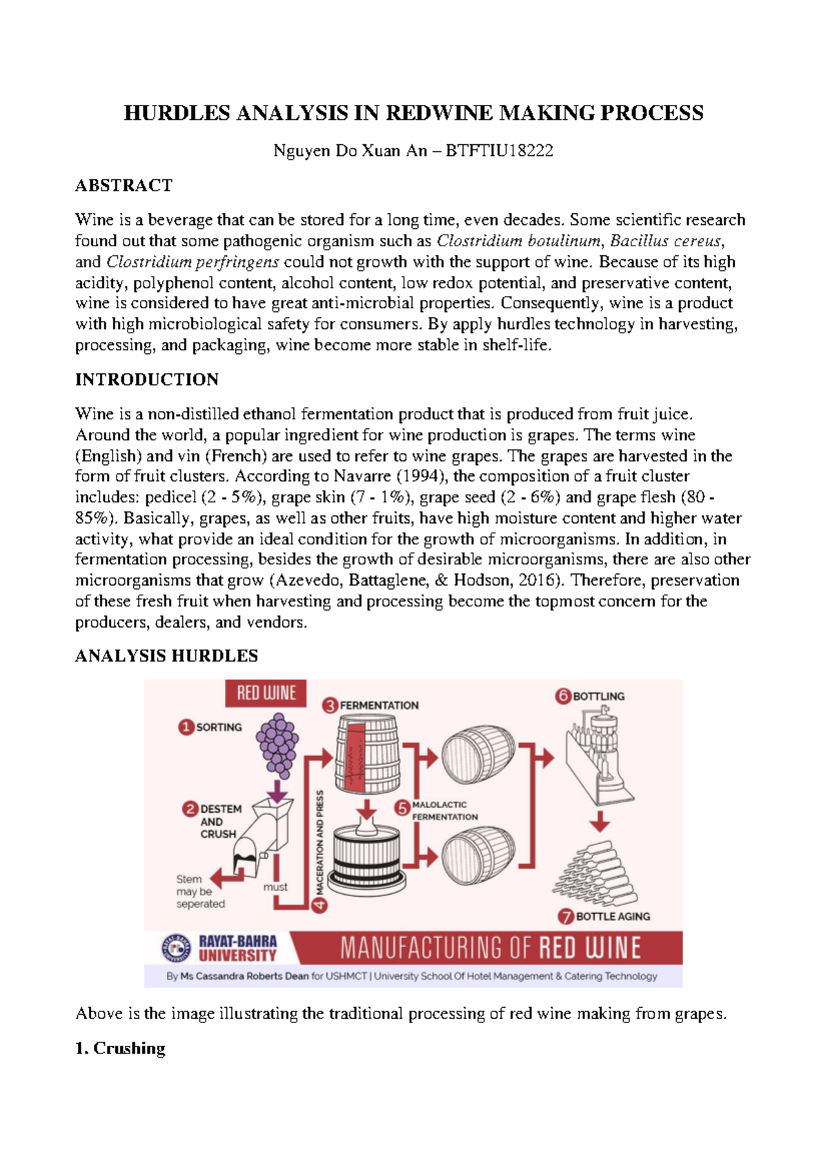 Hurdles Analysis In Redwine Making Process - Food Microbiology ...