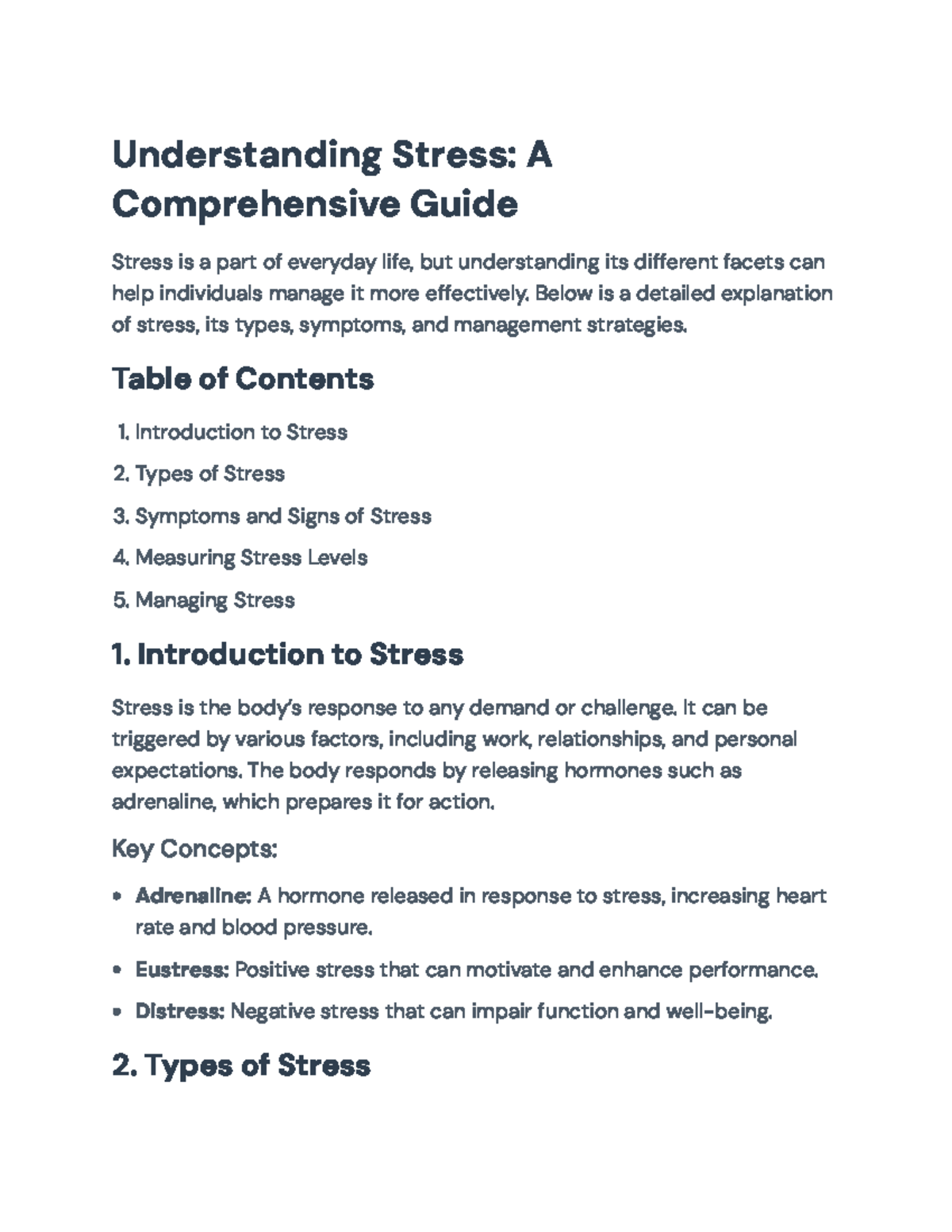 Comprehensive Guide on Understanding and Managing Stress ...