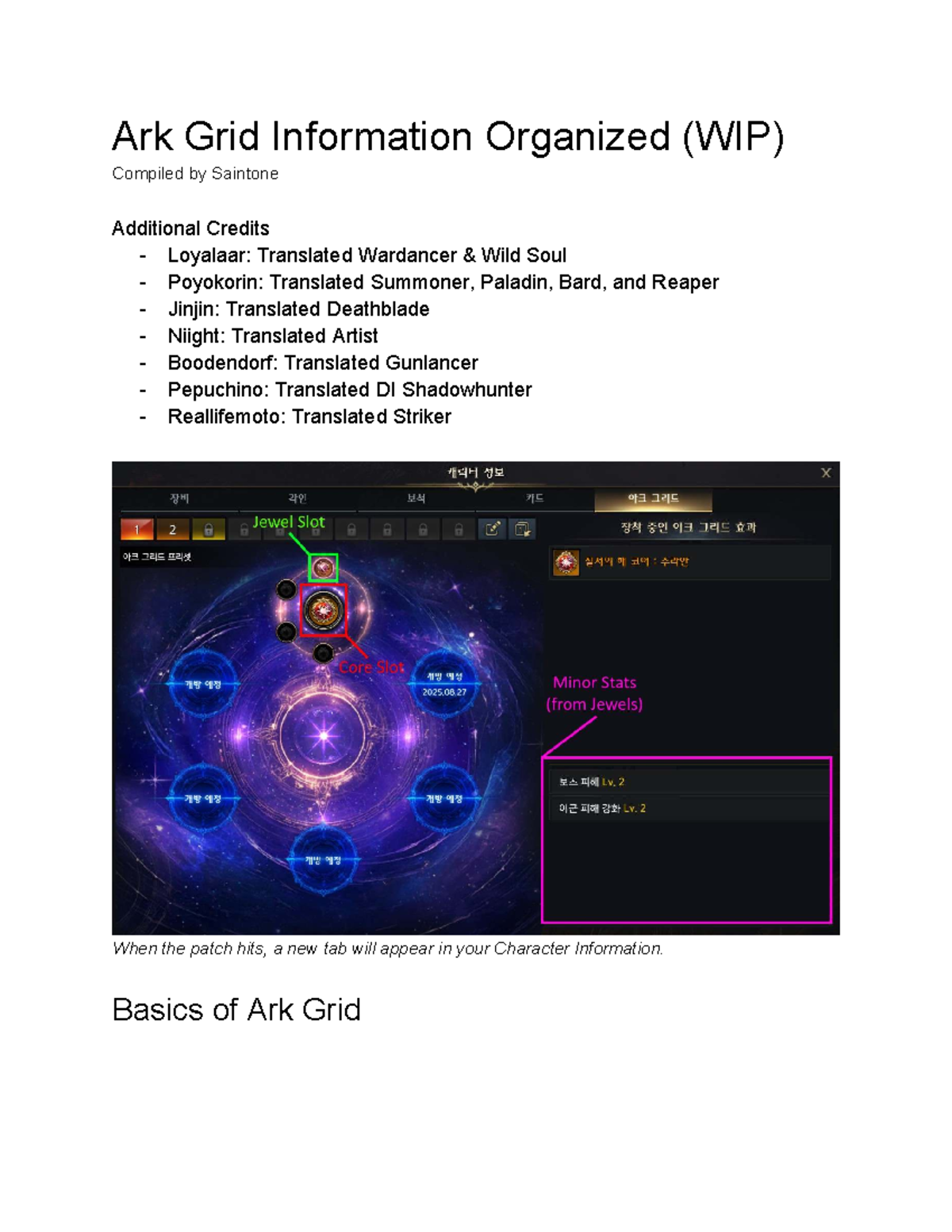 Ark Grid System Overview and Class Core Sets (WIP) - Studocu