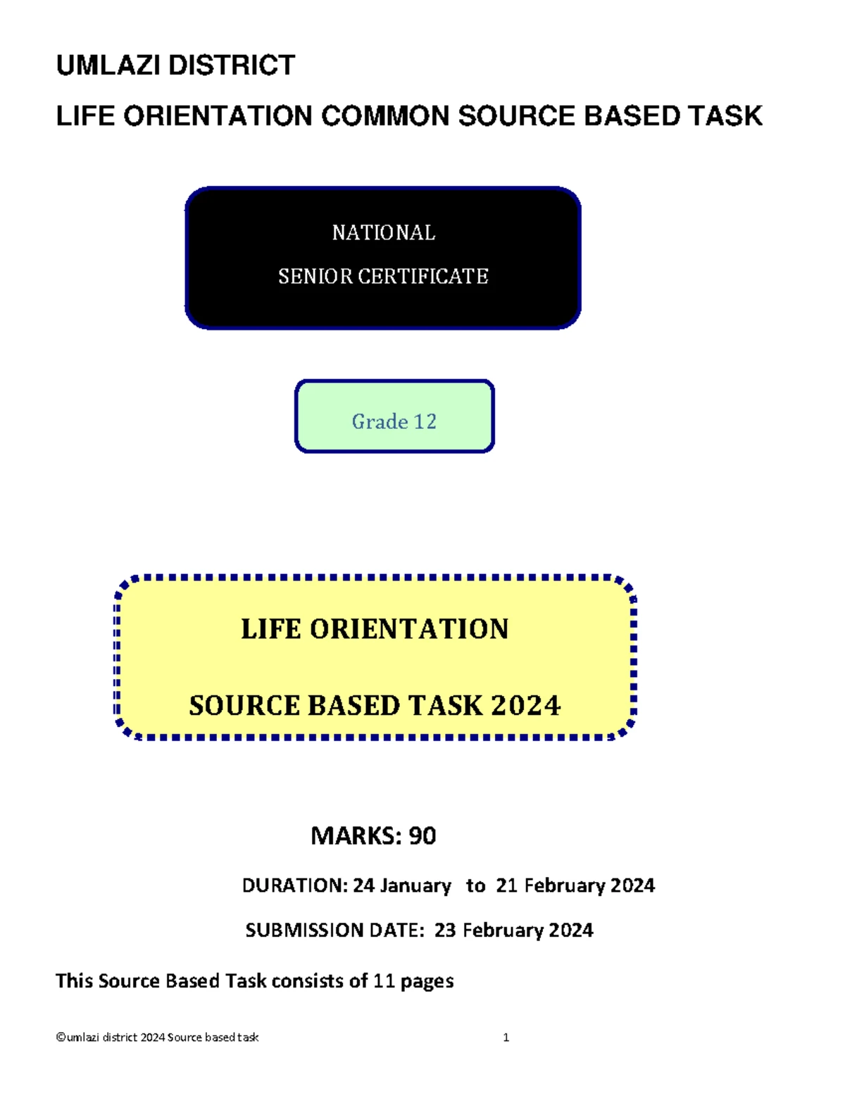 Grade 12 Life Orientation Term 1 SBT 2025: Understanding Stress ...