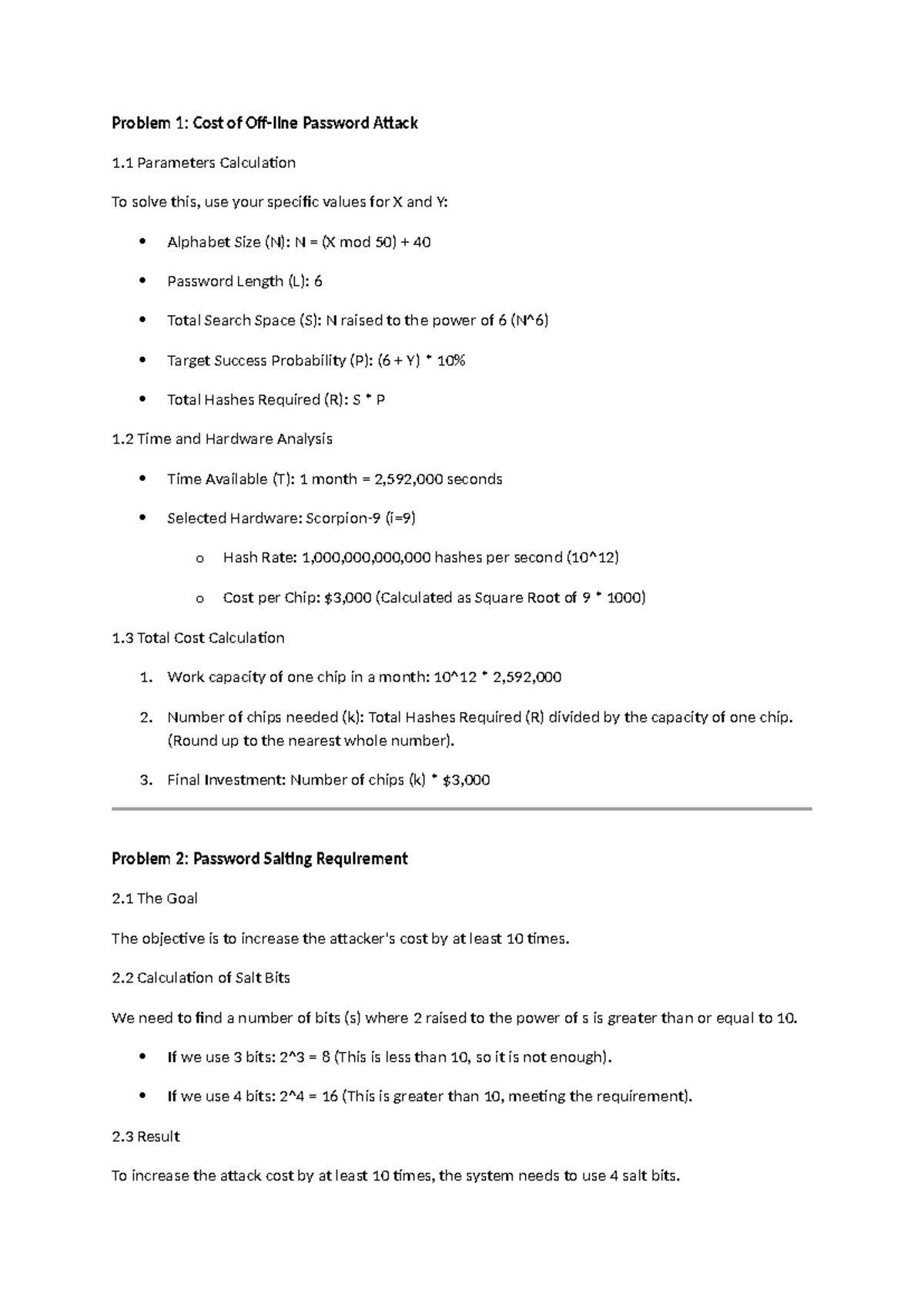 Cost Analysis of Password Attacks and Salting Requirements - Studocu