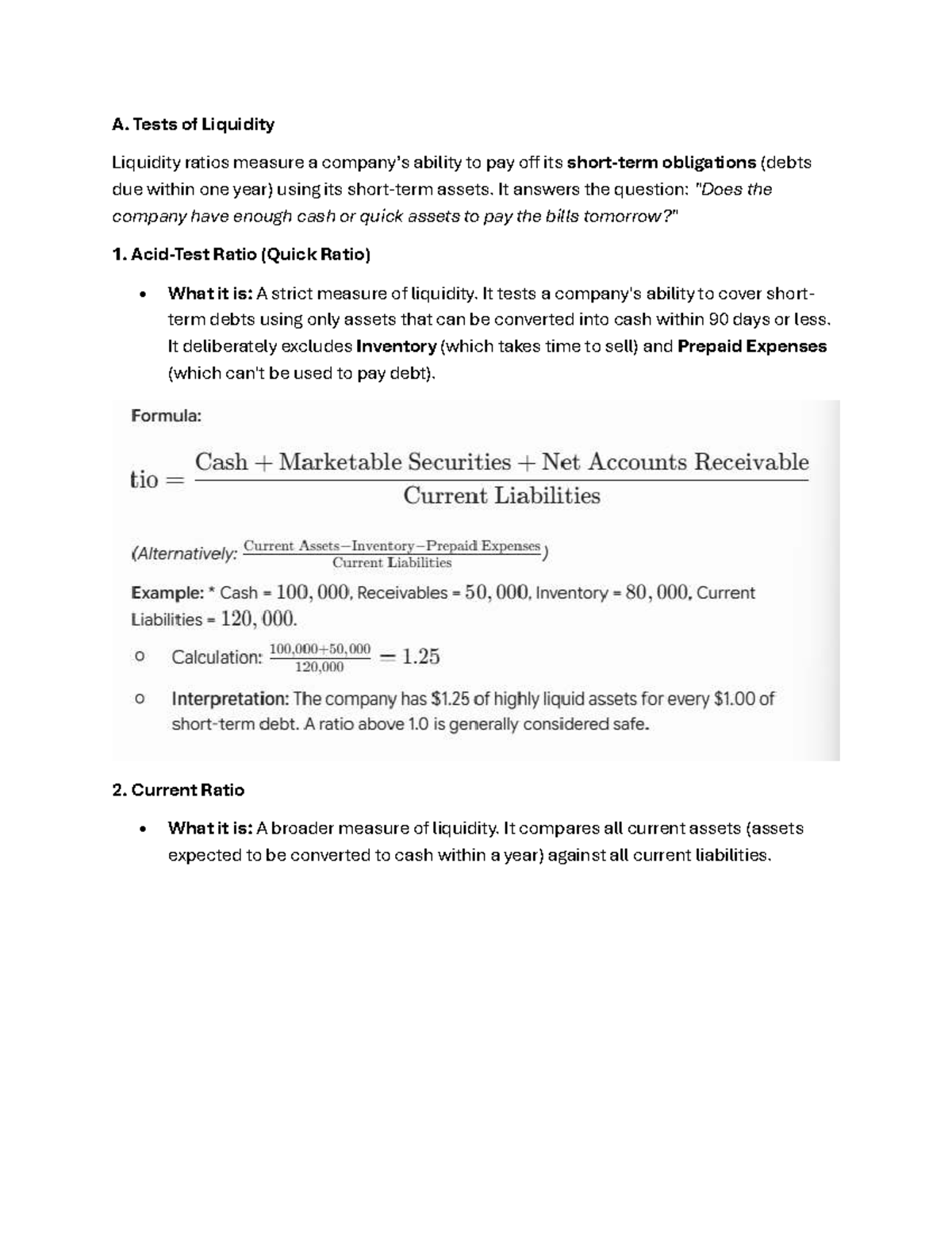 Man Econ - Reviewer on Liquidity, Solvency, and Profitability Ratios ...