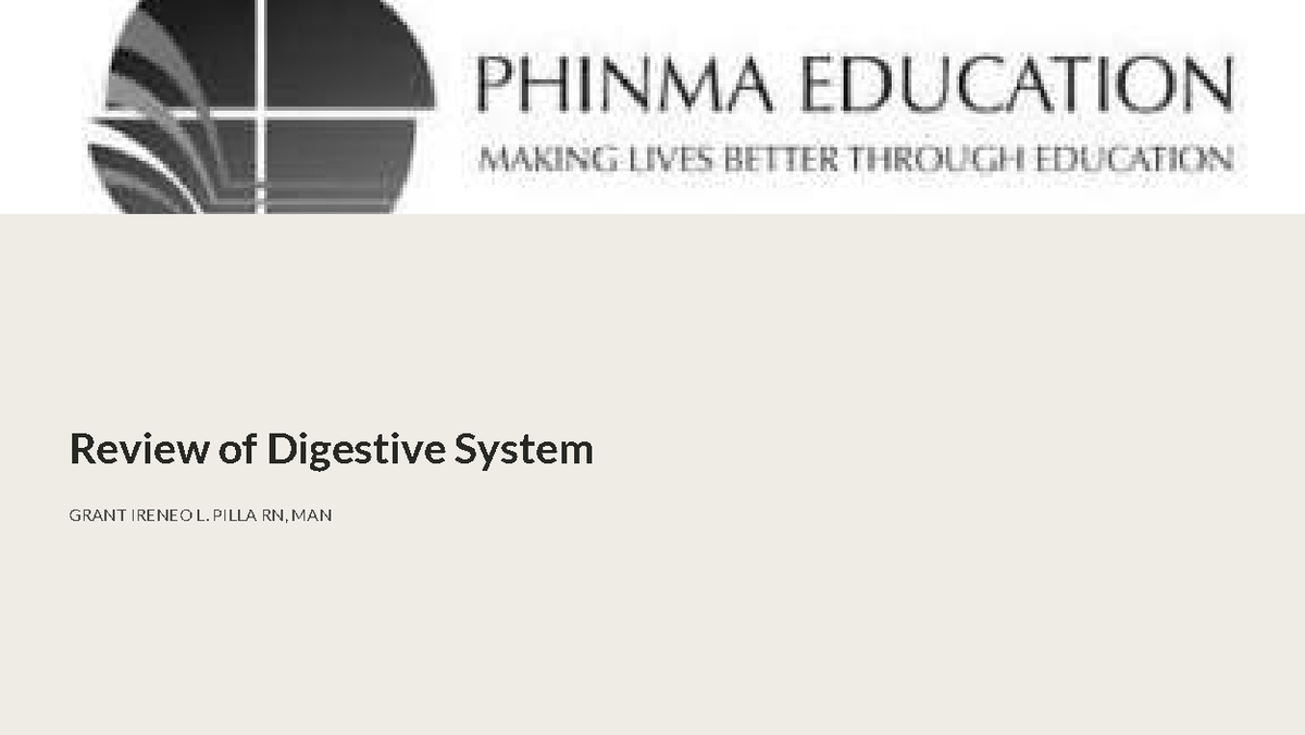 Digestive System Review: Anatomy, Diagnostics, and Management - Studocu