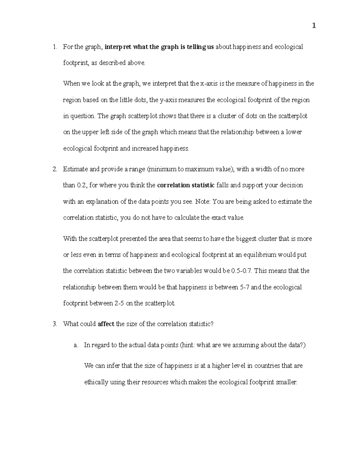 STAT HW #3 - Analyzing Happiness vs. Ecological Footprint Graph - Studocu