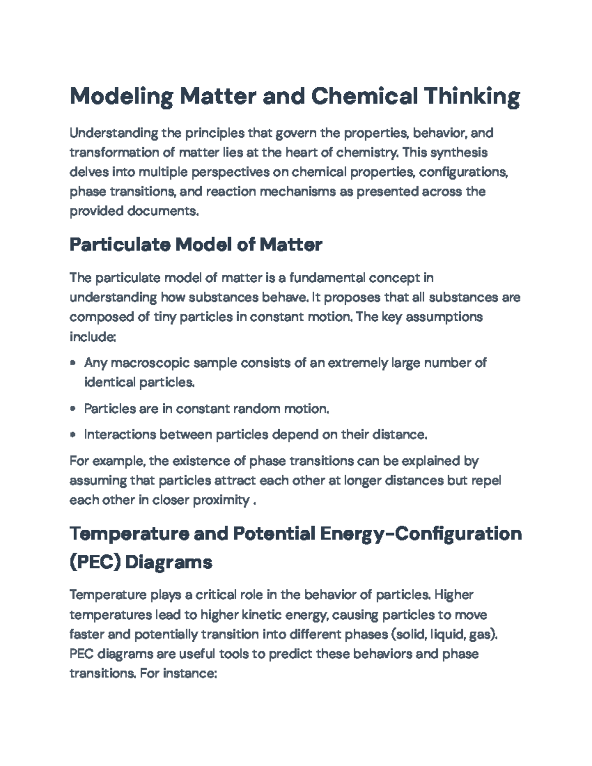 Chemistry 101: Principles of Matter Modeling and Chemical Thought - Studocu