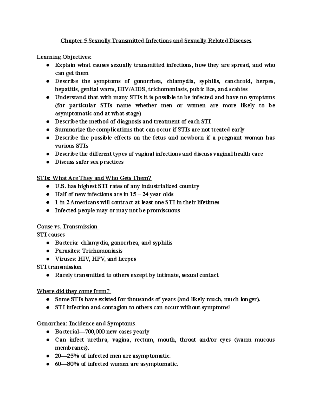 Chapter 5: Sexually Transmitted Infections & Related Diseases Overview ...