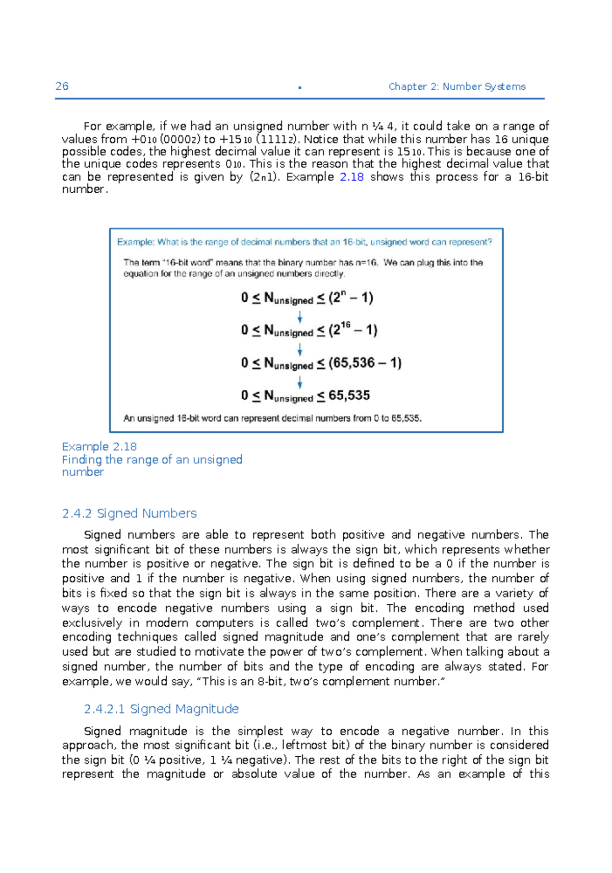 26 Chapter 2: Number Systems - Unsigned and Signed Number Representations - Studocu