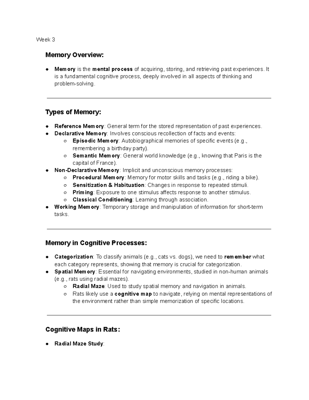 PSY 101: Week 3 Memory Overview and Types of Memory - Studocu