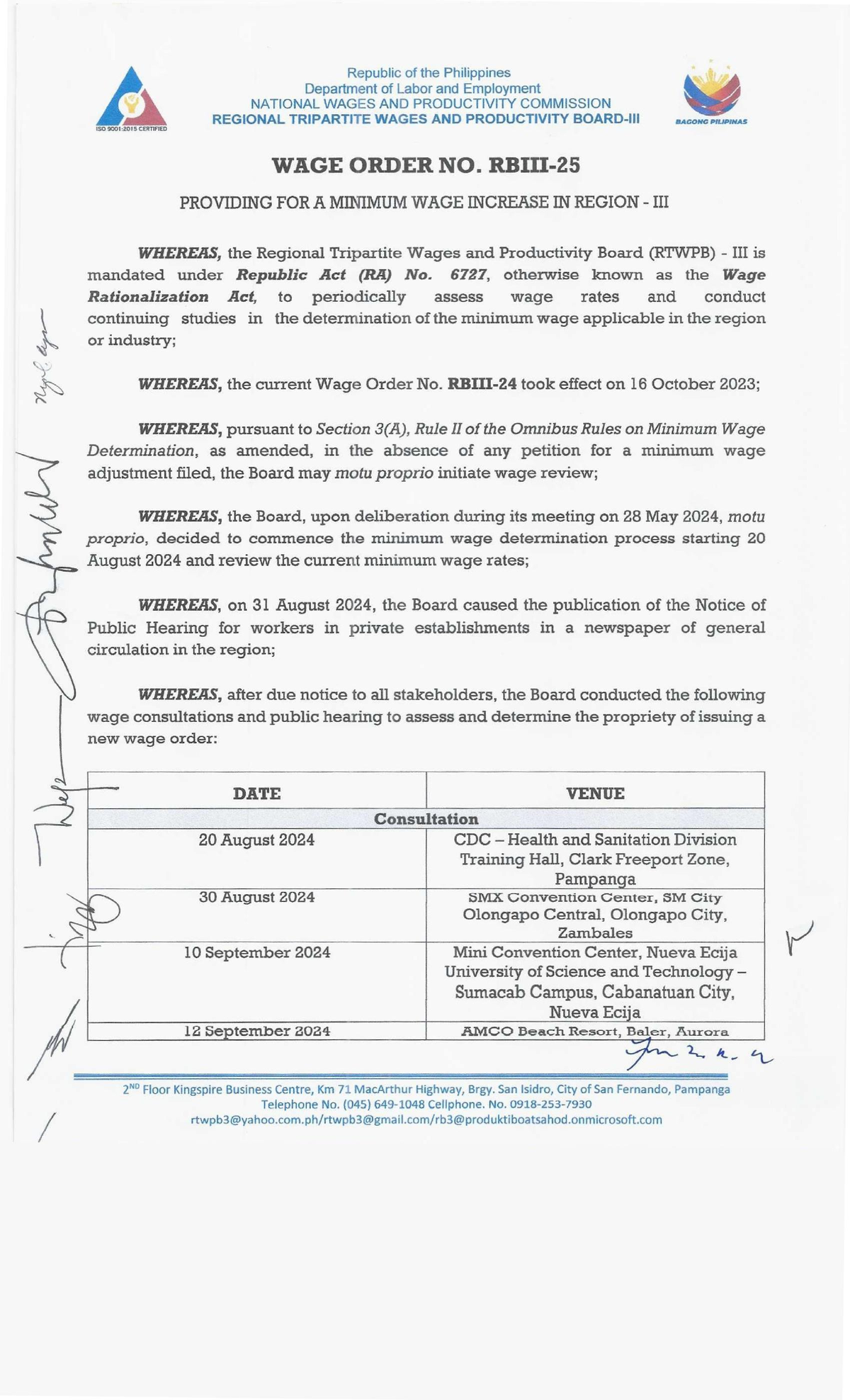 Wage Order Notes: New Minimum Wage Rates & Structure Changes - Studocu