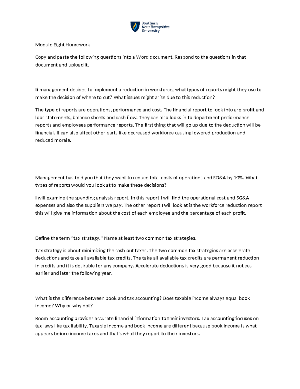 ACC 340 Module Eight - Module Eight Homework Copy and paste the ...