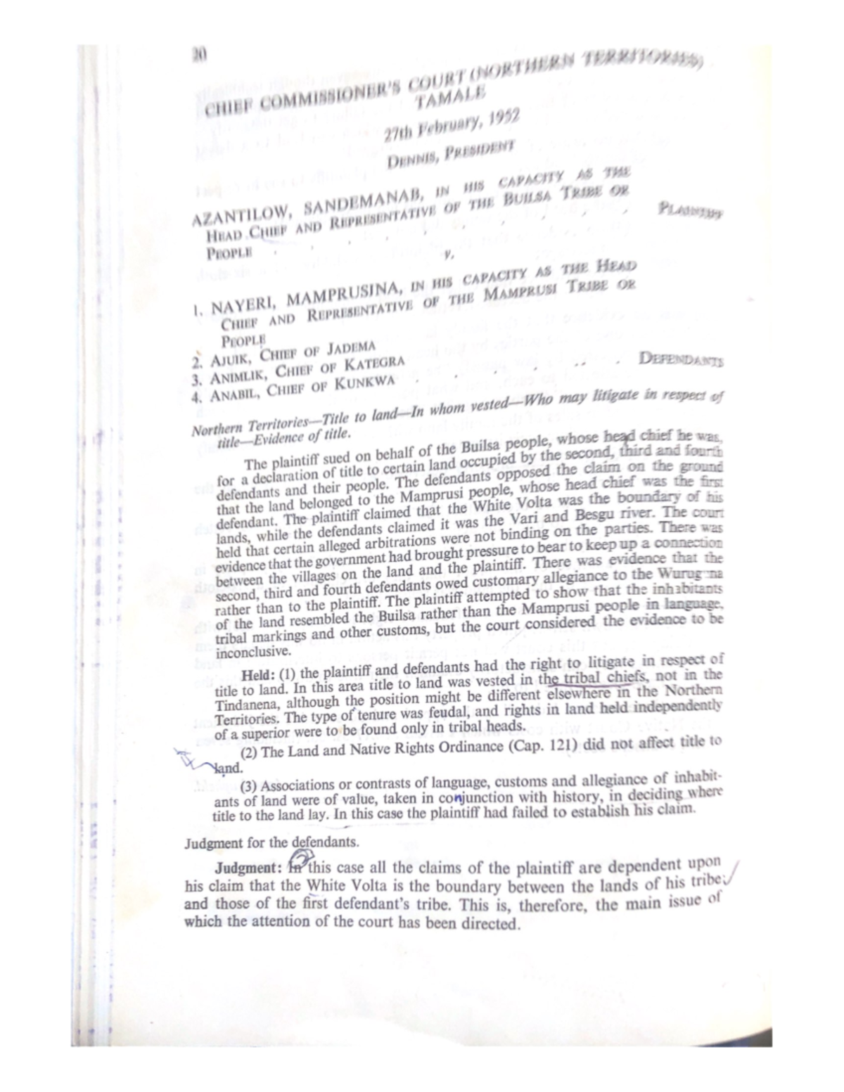 Azantilow v Nayeri - Case Study on Land Title Dispute - Studocu