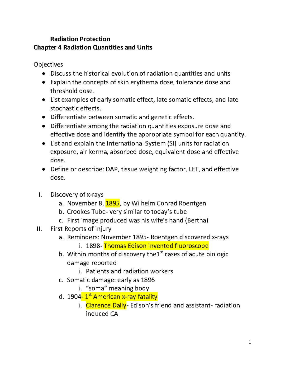 Radiation Protection: Chapter 4 - Radiation Quantities & Units Overview - Studocu