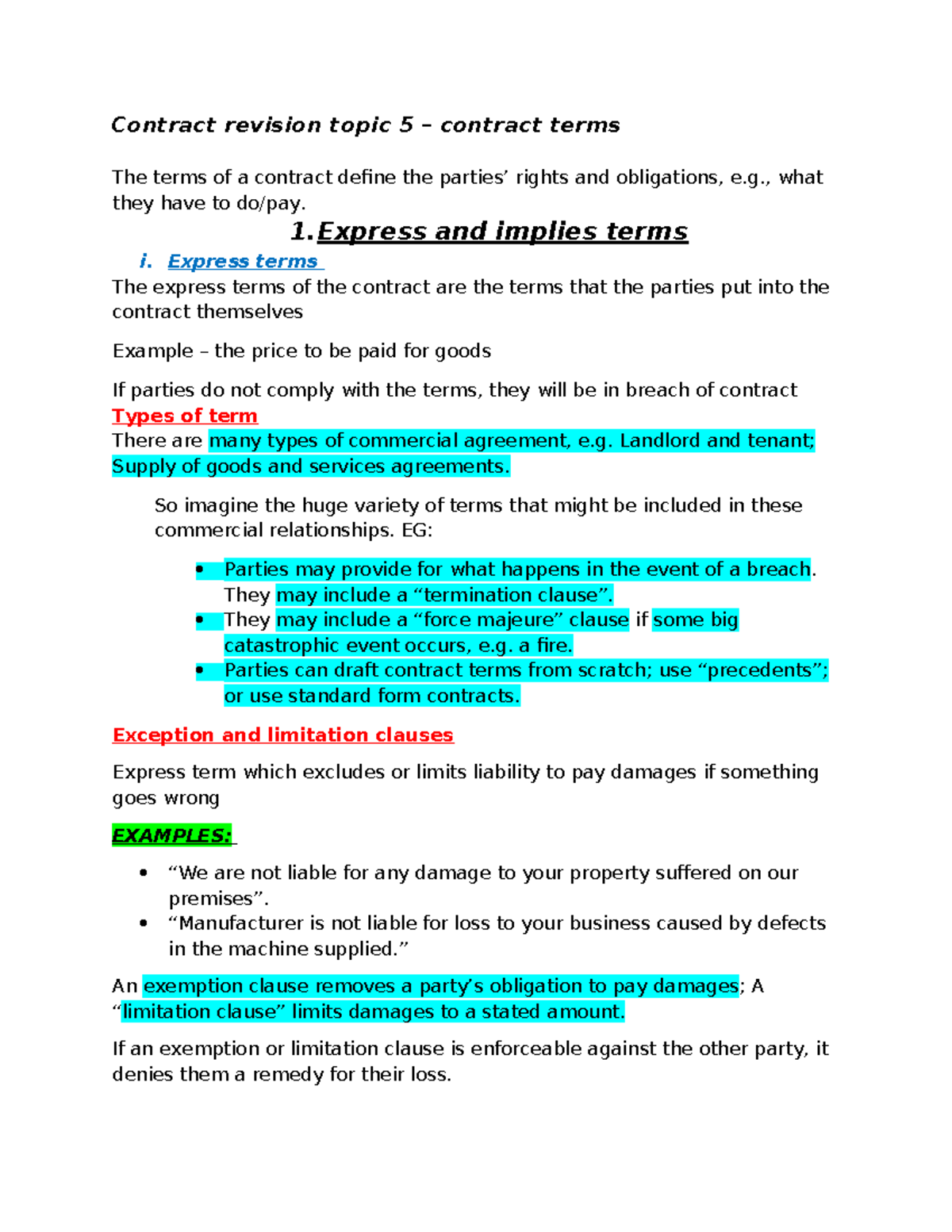 Contract Revision 5: Understanding Key Contract Terms and Implications ...