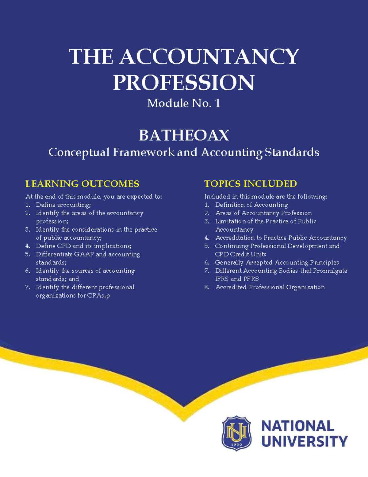 Module 01 - The Accountancy Profession - THE ACCOUNTANCY PROFESSION ...
