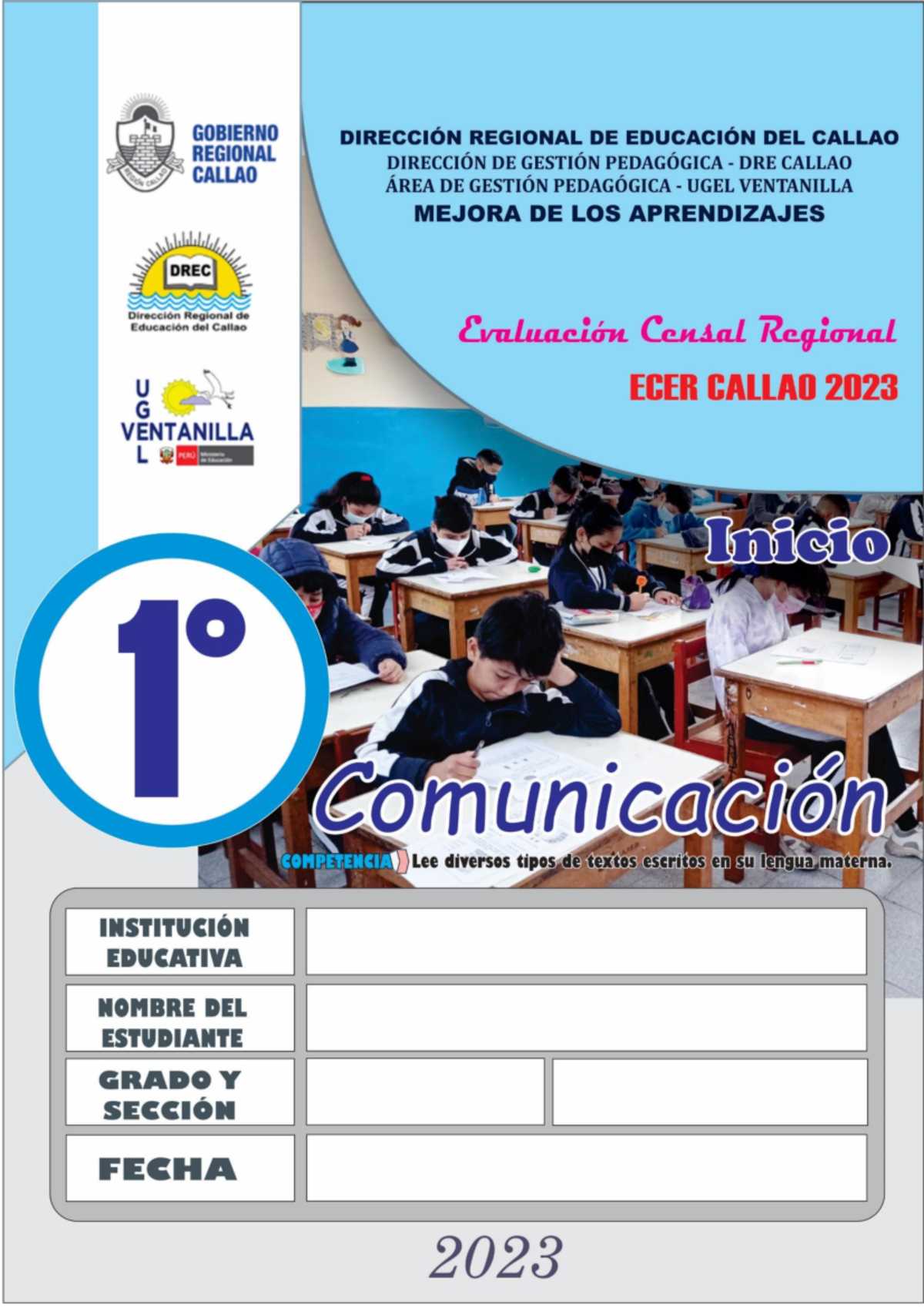 Prueba 1ER Grado - Lectura y Comprensión - ECER Inicio - Studocu