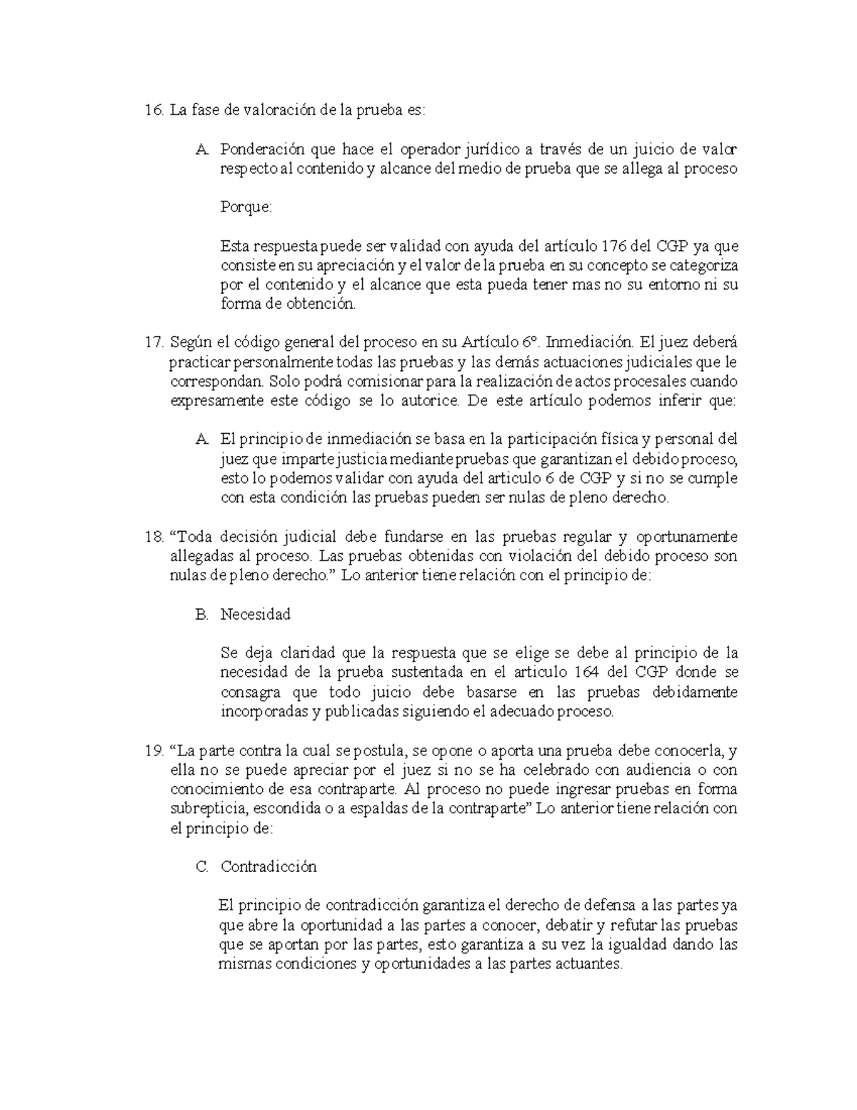 Taller Línea: Apuntes de Clase sobre Prueba y Principios del CGP - Studocu