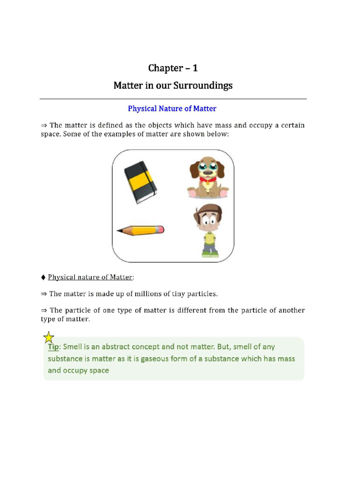 Chapter 1: Matter in Our Surroundings - Class 9 Notes - Studocu