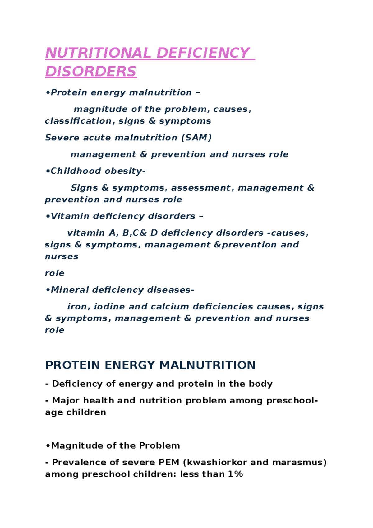 Nutritional Deficiency Disorders: Causes, Symptoms, and Management ...