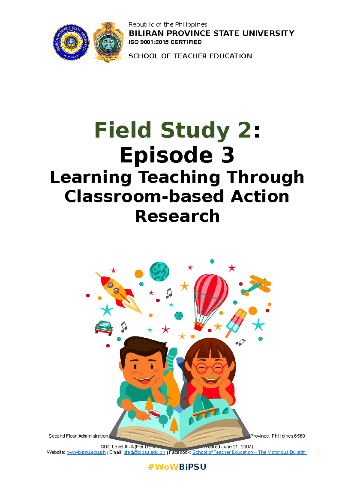 Field Study 2 Episode 3: Classroom Action Research Insights - Studocu