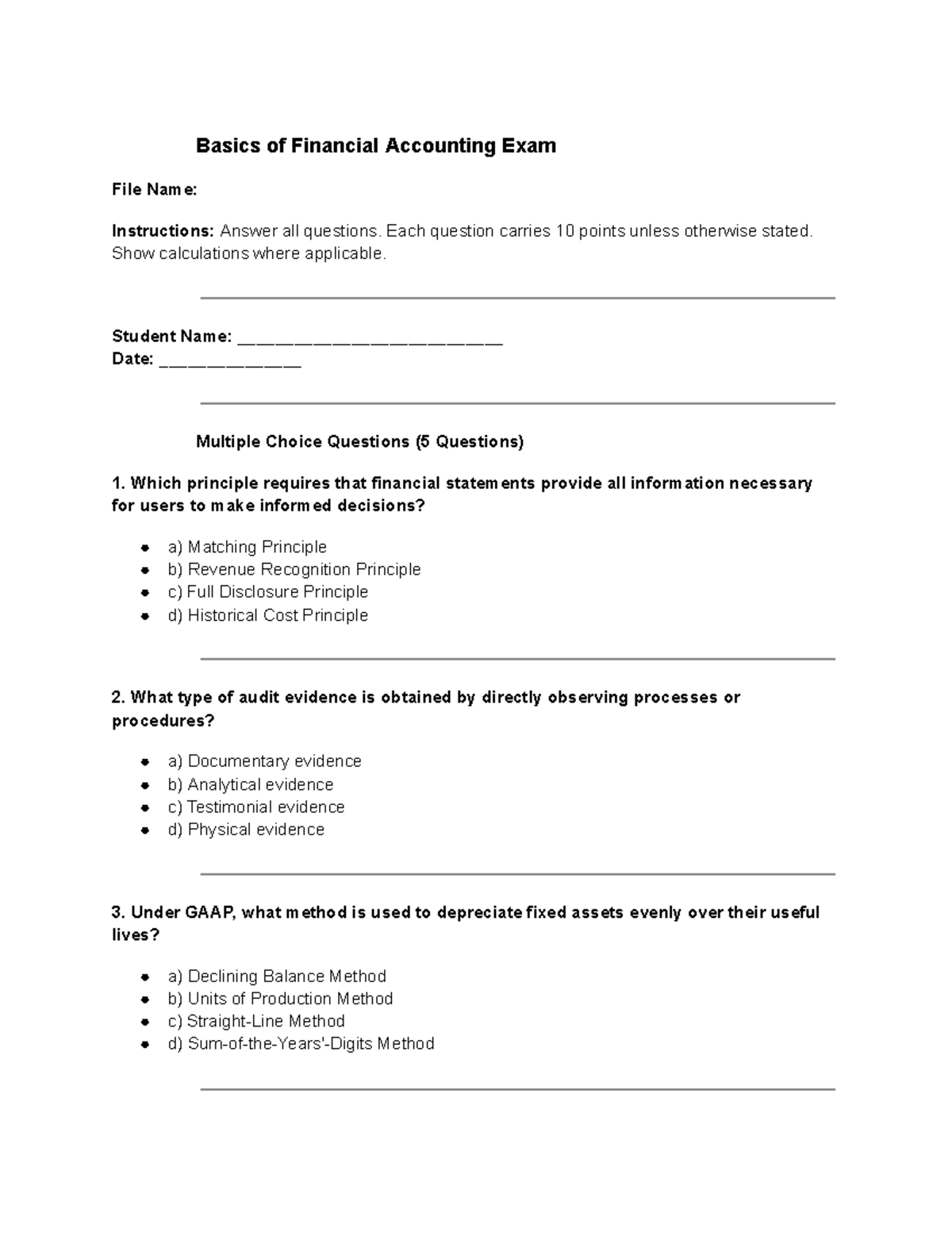 Basics of Financial Accounting Exam Review (FIN 101) - Studocu