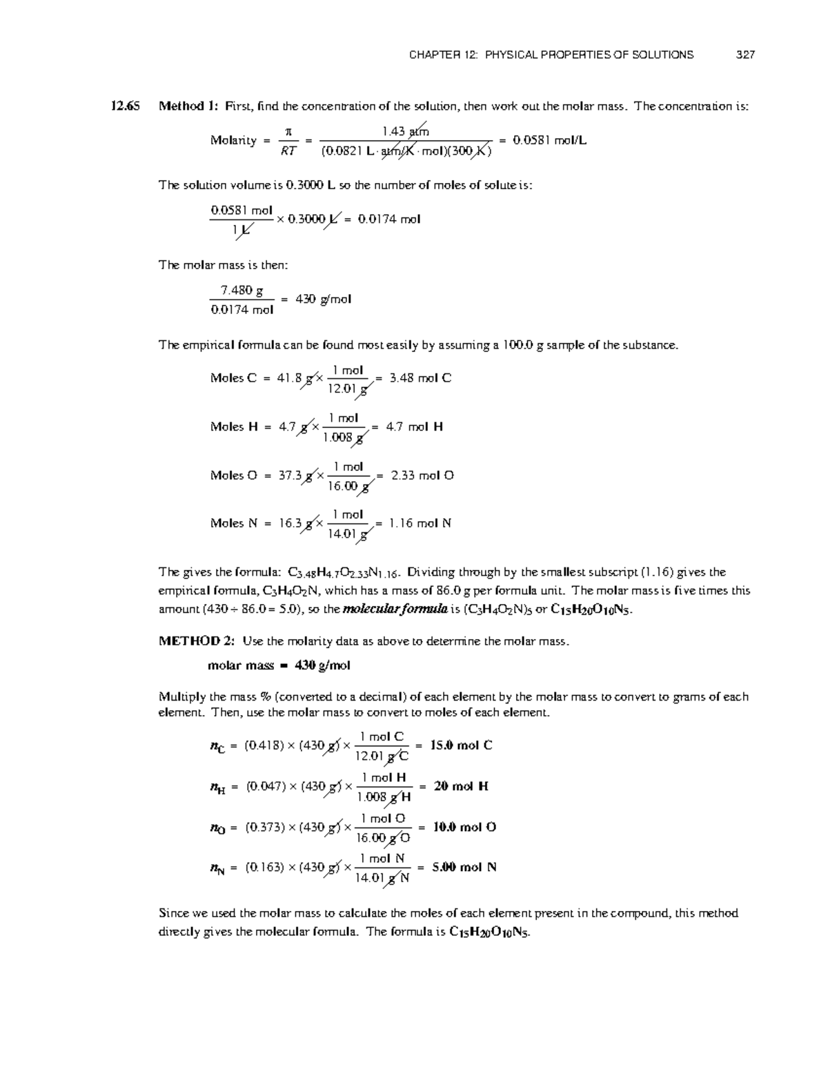 CHAPTER 12: PHYSICAL PROPERTIES OF SOLUTIONS (CHEM 327) - Studocu