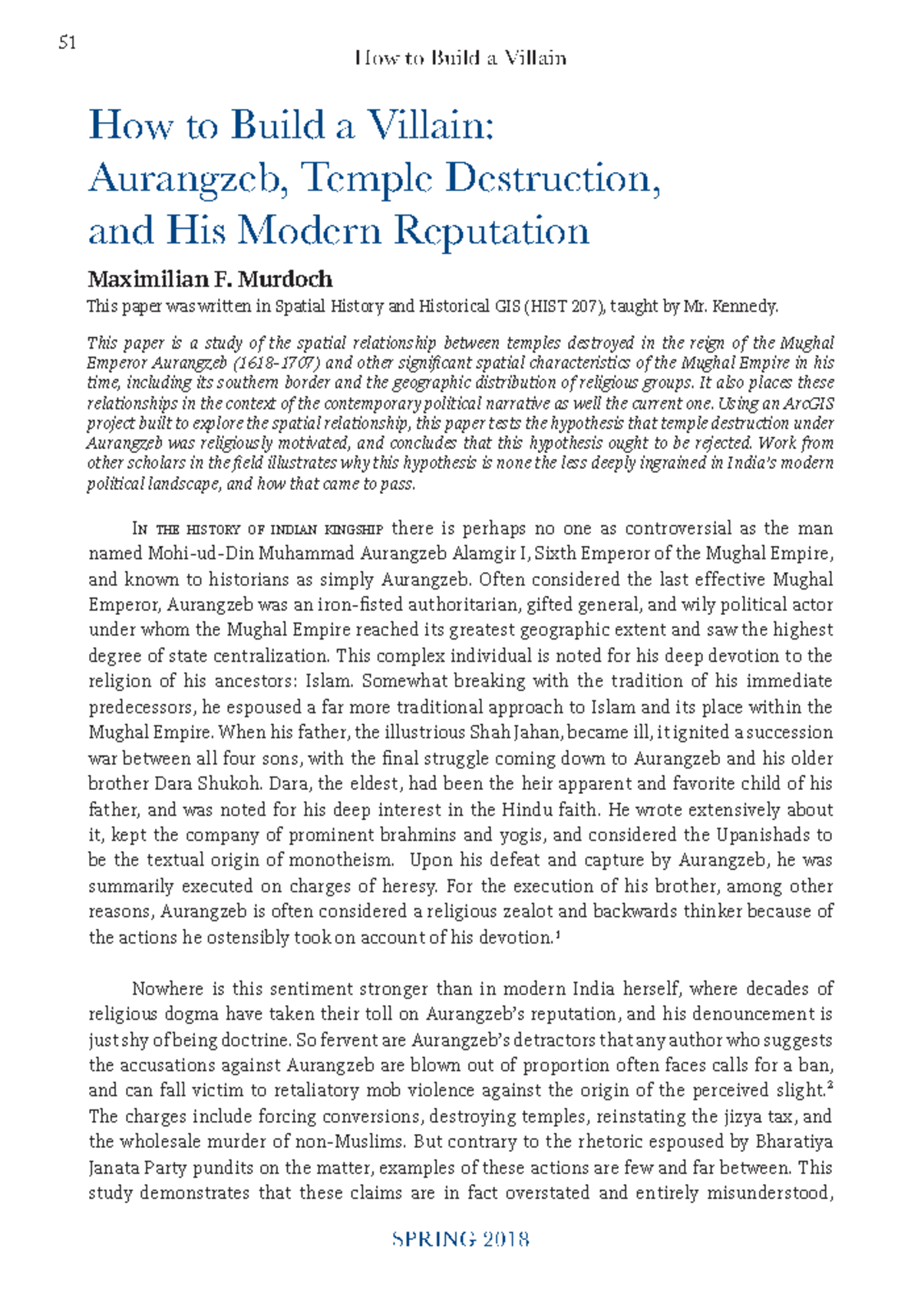 HIST 207: Aurangzeb and Temple Destruction in Mughal India - A Study ...