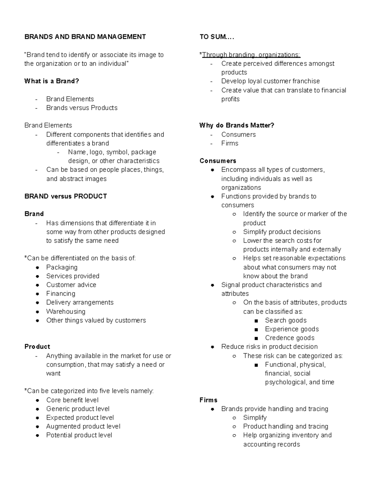 Brand Management 101: Understanding Brands & Their Impact - Studocu