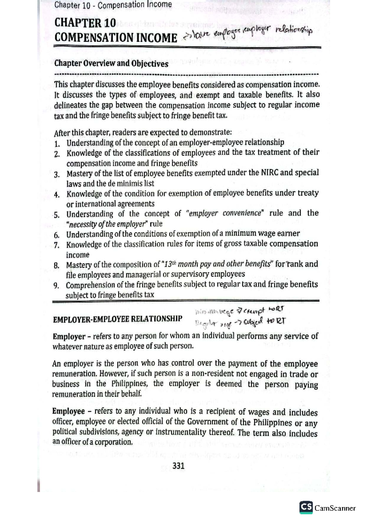 Chapter 10: Compensation Income Overview and Tax Implications (CS ...