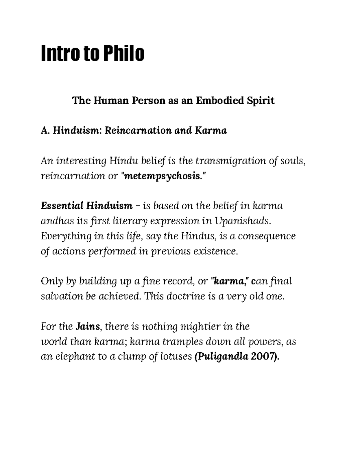Intro to Philo 2: The Human Person as an Embodied Spirit - Studocu