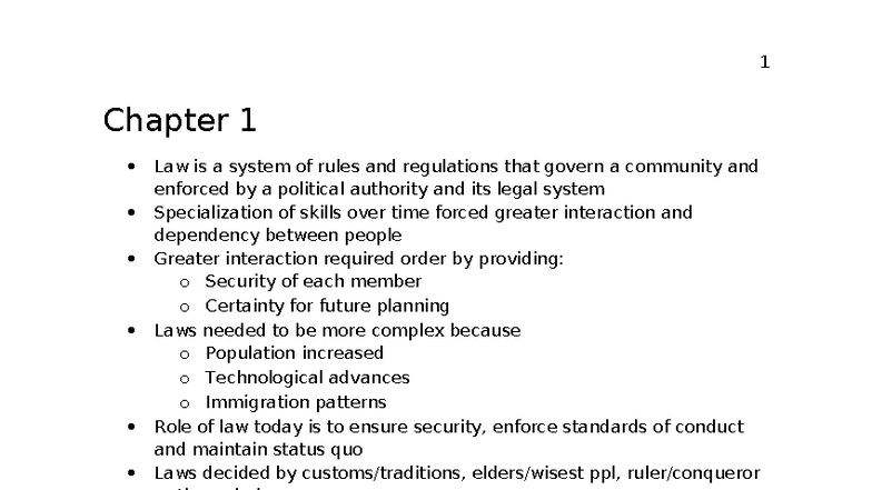 COMM 315 Chapter 1: Overview of Law and Legal Systems - Studocu