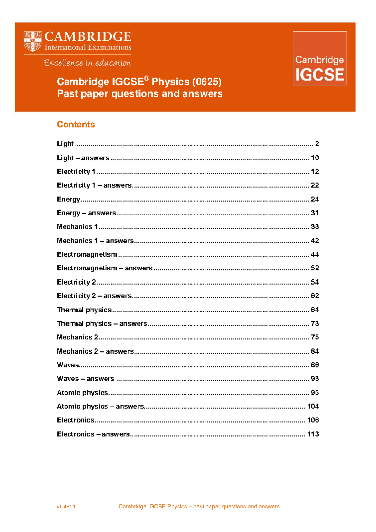 0625 - Past paper questions and answers (OLD Syllabus) - Cambridge ...