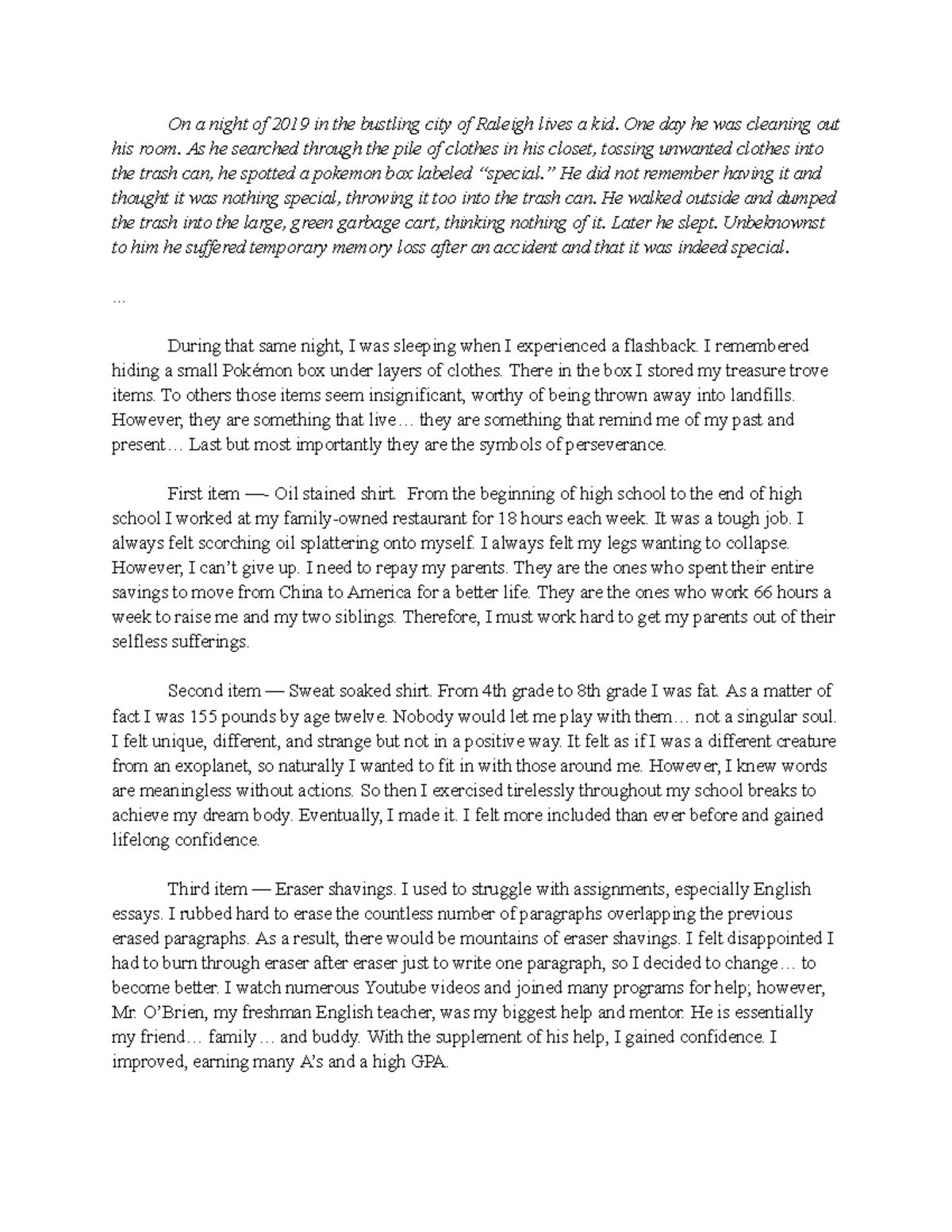 Personal Statement: Reflection on Perseverance and Growth - Studocu